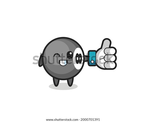 Cute 8 Ball Billiard Social Media Stock Vector (Royalty Free ...