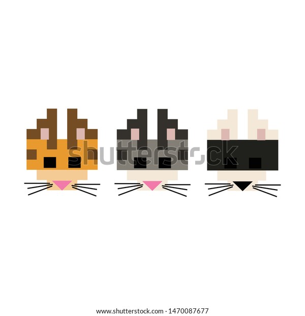 Cute 8 Bit Cat Breed Vector Stock Vector (Royalty Free) 1470087677
