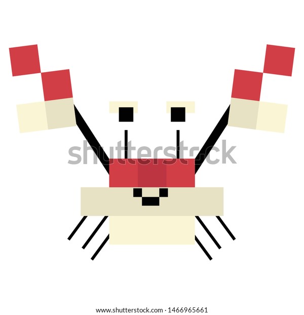 Cute 8 Bit Crab Illustration Retro Stock Vector (Royalty Free ...