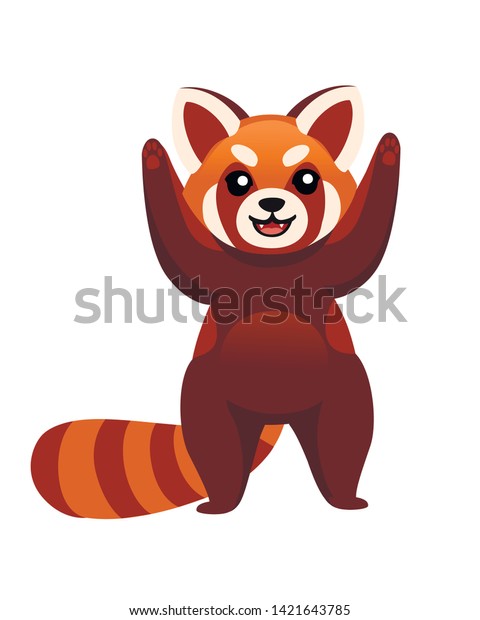Cute Adorable Red Panda Hands Cartoon Stock Vector (Royalty Free ...