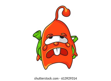 Cute Alien Emoji Sad Vector Illustration Stock Vector (Royalty Free ...