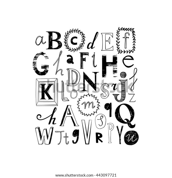 Cute Alphabet Design Set Varied Letters Stock Vector (Royalty Free ...