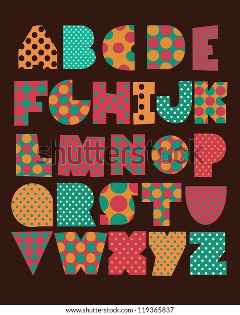 Cute Alphabet Design Vector Illustration Stock Vector (Royalty Free ...