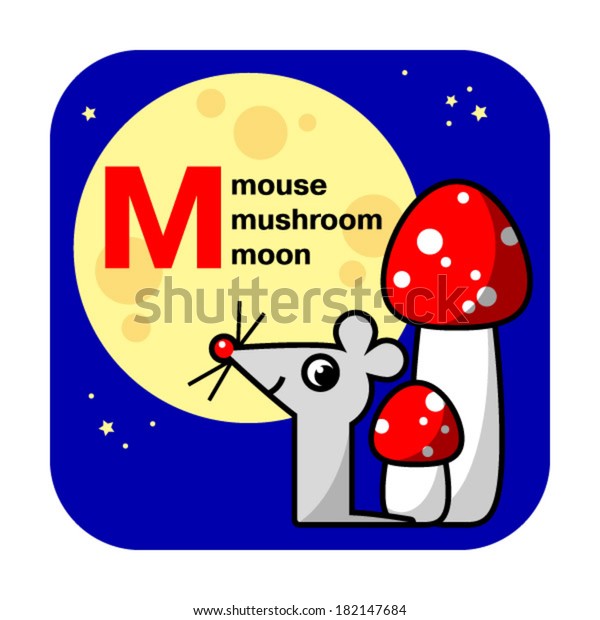 Cute Alphabet M Letter Stock Vector (Royalty Free) 182147684 | Shutterstock