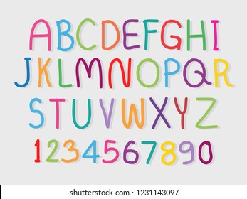Cute Alphabet Numbers Stock Vector (Royalty Free) 1231143097 | Shutterstock