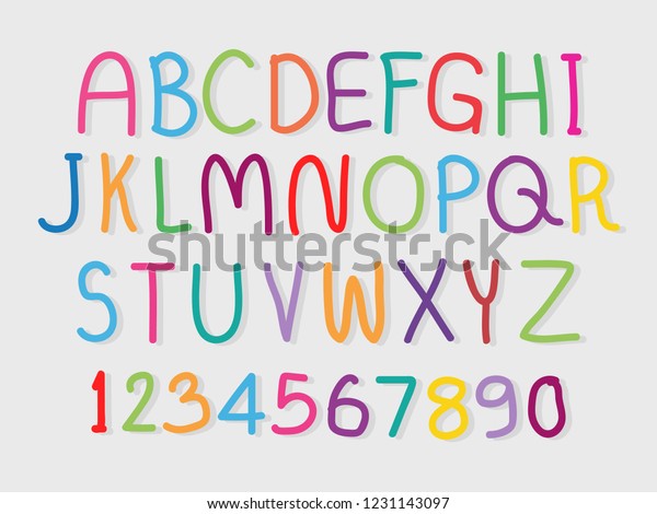 Cute Alphabet Numbers Stock Vector (Royalty Free) 1231143097 | Shutterstock