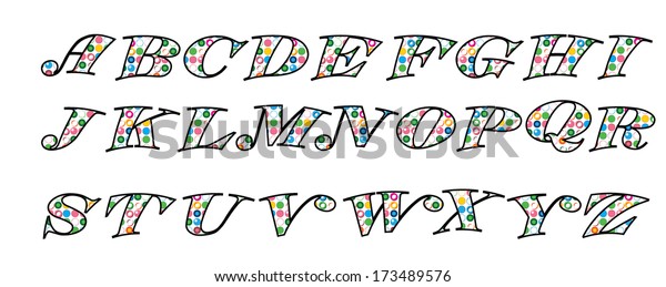 Cute Alphabet Patterns Various Circuits Stock Vector (Royalty Free ...