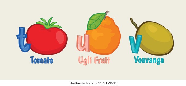 Cute Alphabet Tuv Vector Design Stock Vector (Royalty Free) 1175153533 ...