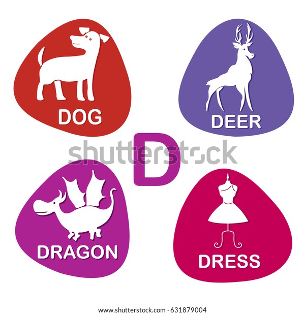 Cute Alphabet Vector D Letter Dog Stock Vector (Royalty Free) 631879004 ...