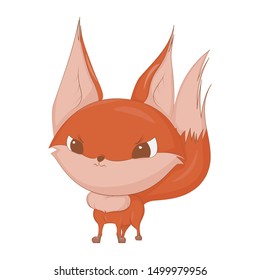 Cute Angry Fox Isolated Vector Clipart Stock Vector (Royalty Free ...