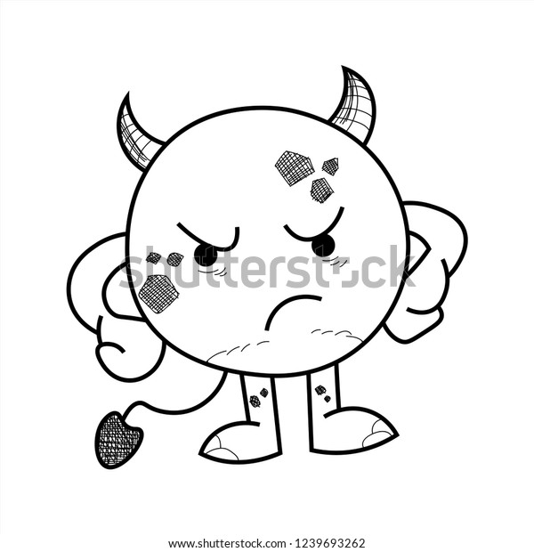 Cute Angry Monster Monster Doodle Doodle Stock Vector (Royalty Free ...