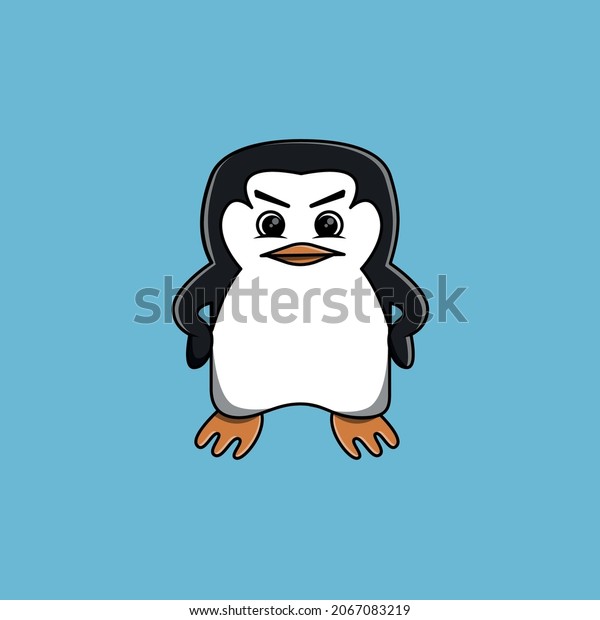 Cute Angry Penguin Cartoon Vector Illustration Stock Vector (Royalty ...