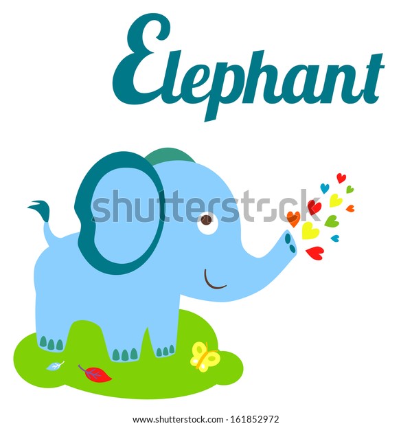 Cute Animal Alphabet E Letter Cute Stock Vector (Royalty Free ...
