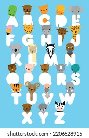 Cute Animals Alphabet Vector Illustration Stock Vector (Royalty Free ...