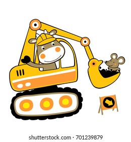 Cute Animals Worker Vector Cartoon Illustration Stock Vector (Royalty ...