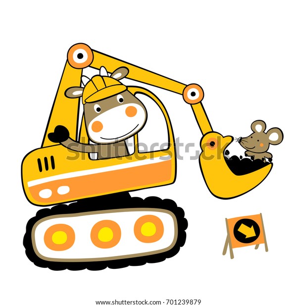 Cute Animals Worker Vector Cartoon Illustration Stock Vector (Royalty ...