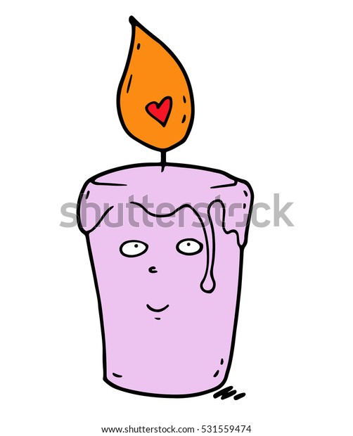 Cute Animated Scented Burning Candle Creates Stock Vector (Royalty Free ...
