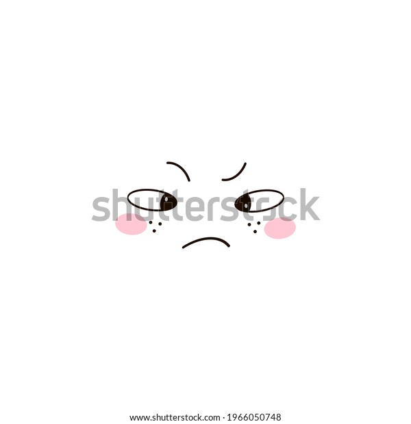 Cute Annoyed Kawaii Face Expression Clipart Stock Vector (Royalty Free ...
