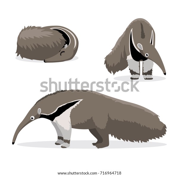 Cute Anteater Cartoon Vector Illustration Stock Vector (Royalty Free ...