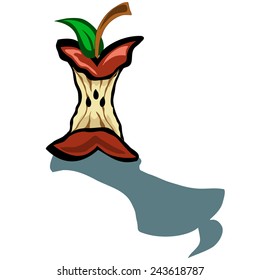 Cute Apple Core Vector Cartoon Stock Vector (Royalty Free) 243618787 ...