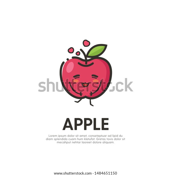 Cute Apple Mascot Logo Design Vector Stock Vector (Royalty Free ...