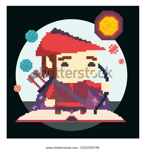 Cute Archer Pixel Art Stock Vector (Royalty Free) 1101034748 | Shutterstock