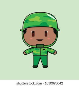 Cute Army Chibi Cartoon Vector Stock Vector (Royalty Free) 1830098042 ...