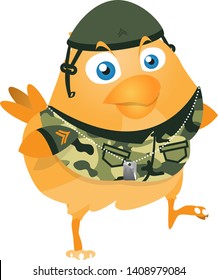 Army Chicken Cartoon Character Illustration: vector de stock (libre de ...