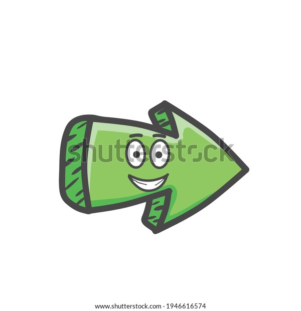 Cute Arrow Character Mascot Flat Cartoon Stock Vector (Royalty Free ...