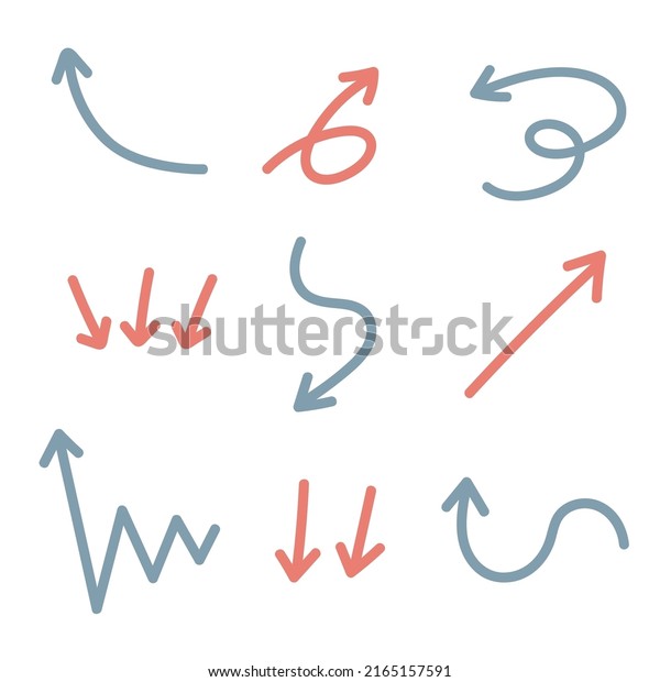 Cute Arrow Sign Direction Doodle Stock Vector (Royalty Free) 2165157591 ...