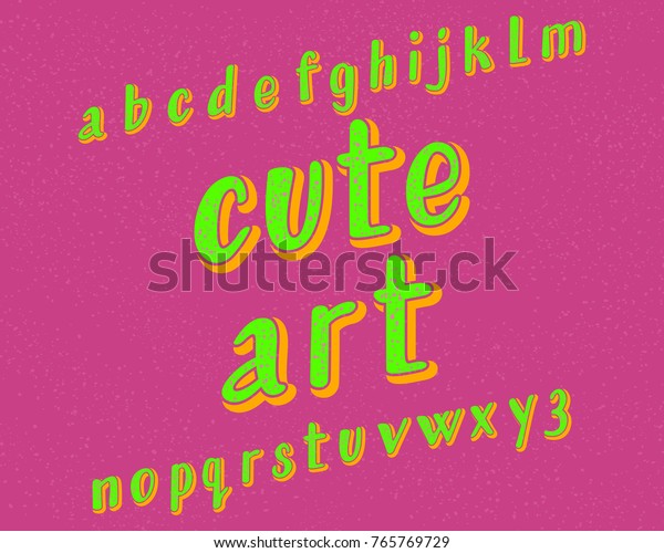 Cute Art Typeface Cartoon Font Isolated Stock Vector (Royalty Free ...