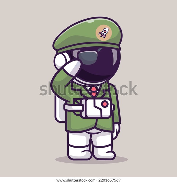 Cute Astronaut Captain Soldier Cartoon Vector Stock Vector (Royalty ...
