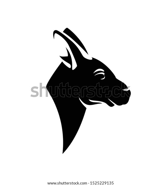 Cute Australian Kangaroo Profile Head Portrait Stock Vector (Royalty ...