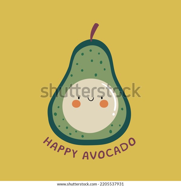 Cute Avocado Cartoon Drawing Vector Kids Stock Vector (Royalty Free ...