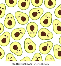 Cute Avocado Pattern Smile Stock Vector (Royalty Free) 2181883525 | Shutterstock