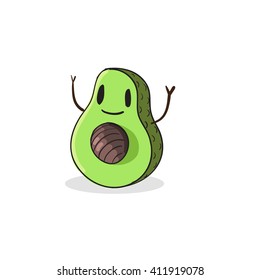Cute Avocado Vector Illustration Stock Vector (Royalty Free) 411919078 ...