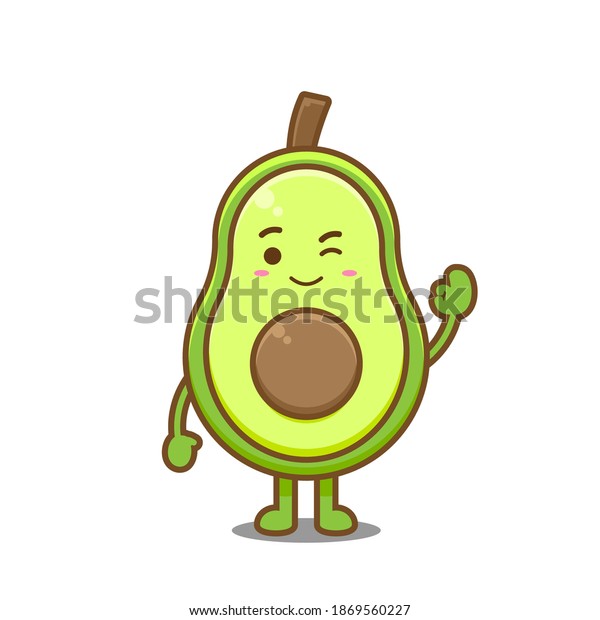 Cute Avocado Vector Illustration Chibi Character Stock Vector (Royalty ...
