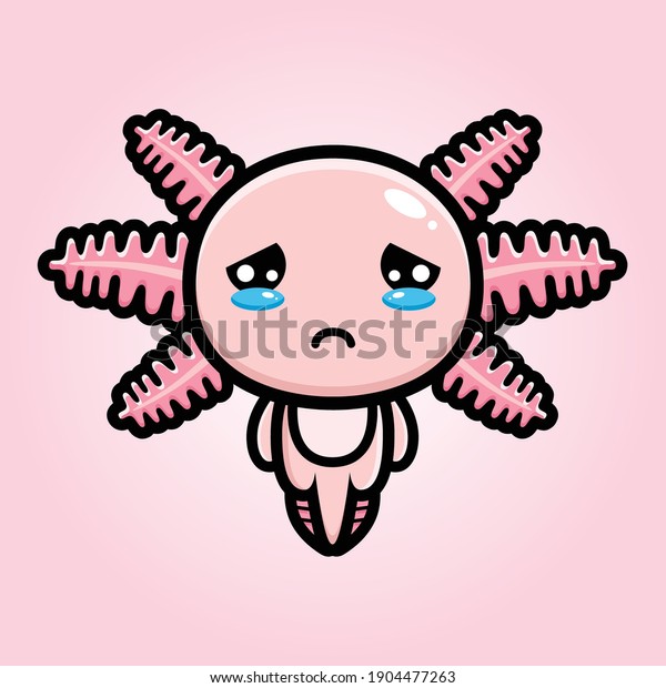 Cute Axolotl Crying Sadly 库存矢量图（免版税）1904477263 | Shutterstock