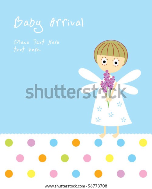 Cute Baby Angel Arrival Stock Vector (Royalty Free) 56773708 | Shutterstock