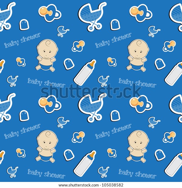 Cute Baby Background Seamless Pattern Vector Stock Vector (Royalty Free ...