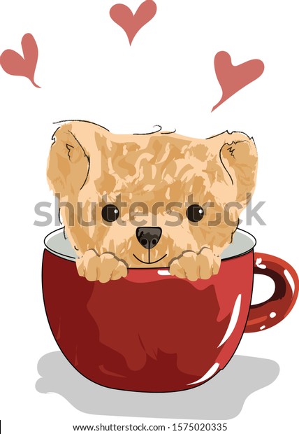 Cute Baby Bear Red Cup Detailed Stock Vector (Royalty Free) 1575020335 ...