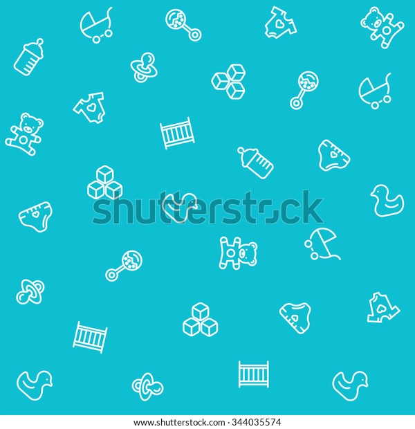 Cute Baby Blue Seamless Pattern Suitable Stock Vector (Royalty Free ...