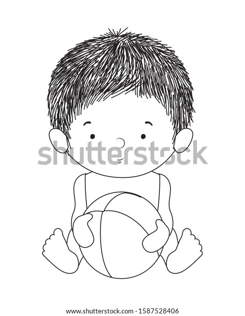 Cute Baby Boy Ball Design Child Stock Vector (Royalty Free) 1587528406 ...