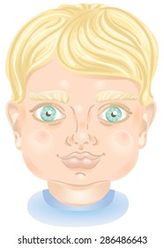 Cute Baby Boy Face On White Stock Vector (Royalty Free) 286486643 ...