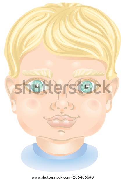 Cute Baby Boy Face On White Stock Vector (Royalty Free) 286486643 ...