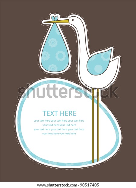 Cute Baby Boy Label Vector Illustration Stock Vector (Royalty Free ...