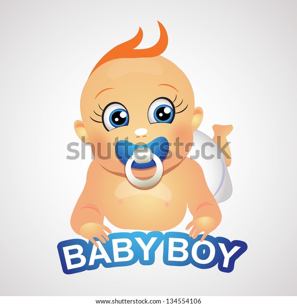 Cute Baby Boyvector Illustration Stock Vector (Royalty Free) 134554106 ...