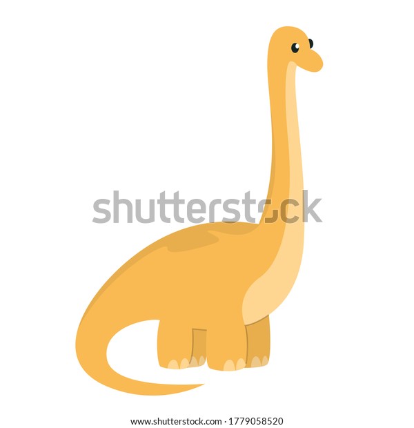 Cute Baby Brontosaurus Vector Isolated Yellow Stock Vector (Royalty ...