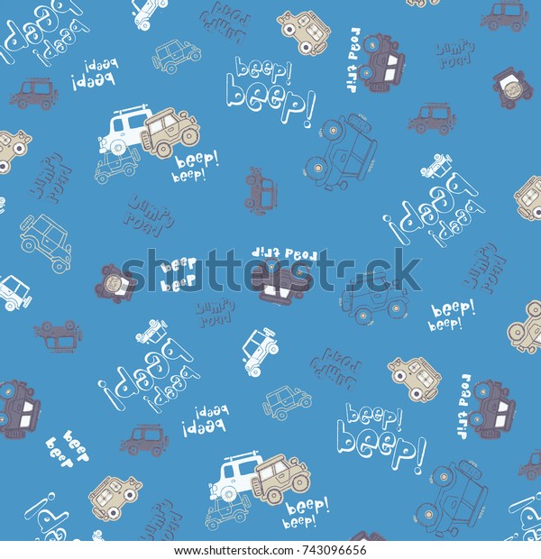 Cute Baby Car Pattern Vector Illustration Stock Vector (Royalty Free ...
