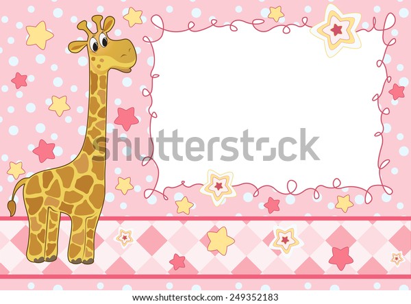 Cute Baby Card Frame Vector Illustration Stock Vector (Royalty Free ...